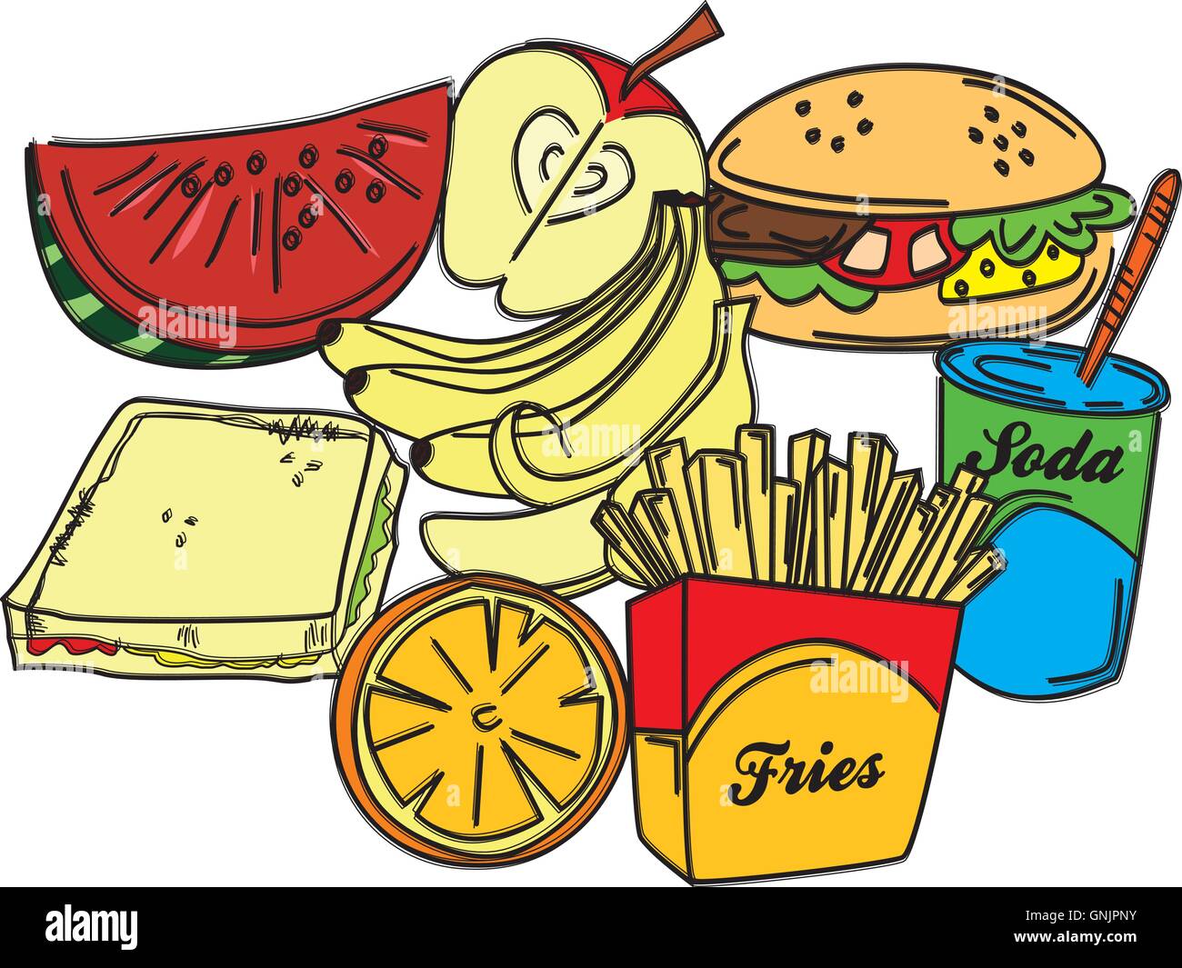 food and drink theme art Stock Vector Image & Art - Alamy
