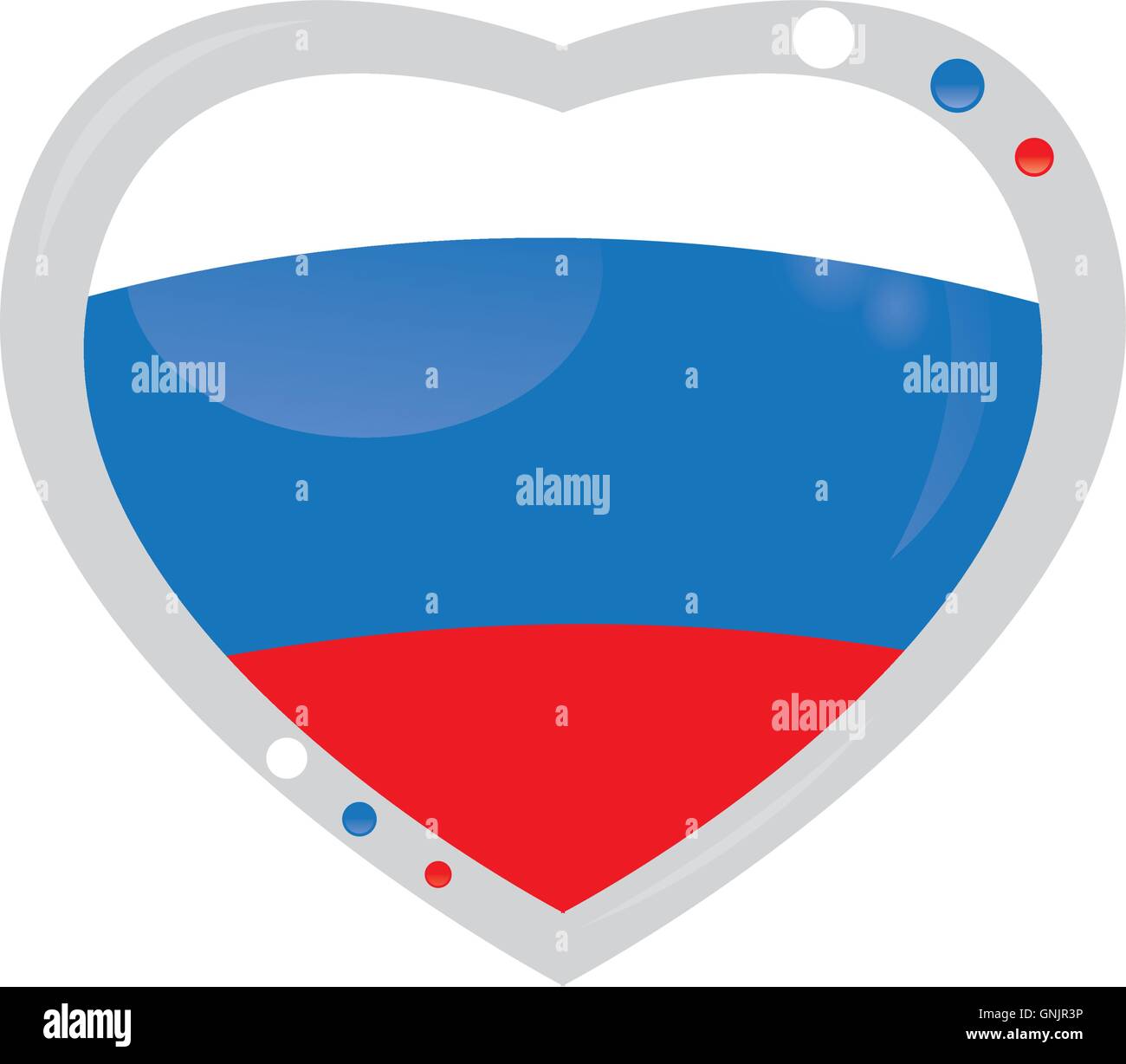 Isolated heart shape with the russian flag on a white background Stock ...