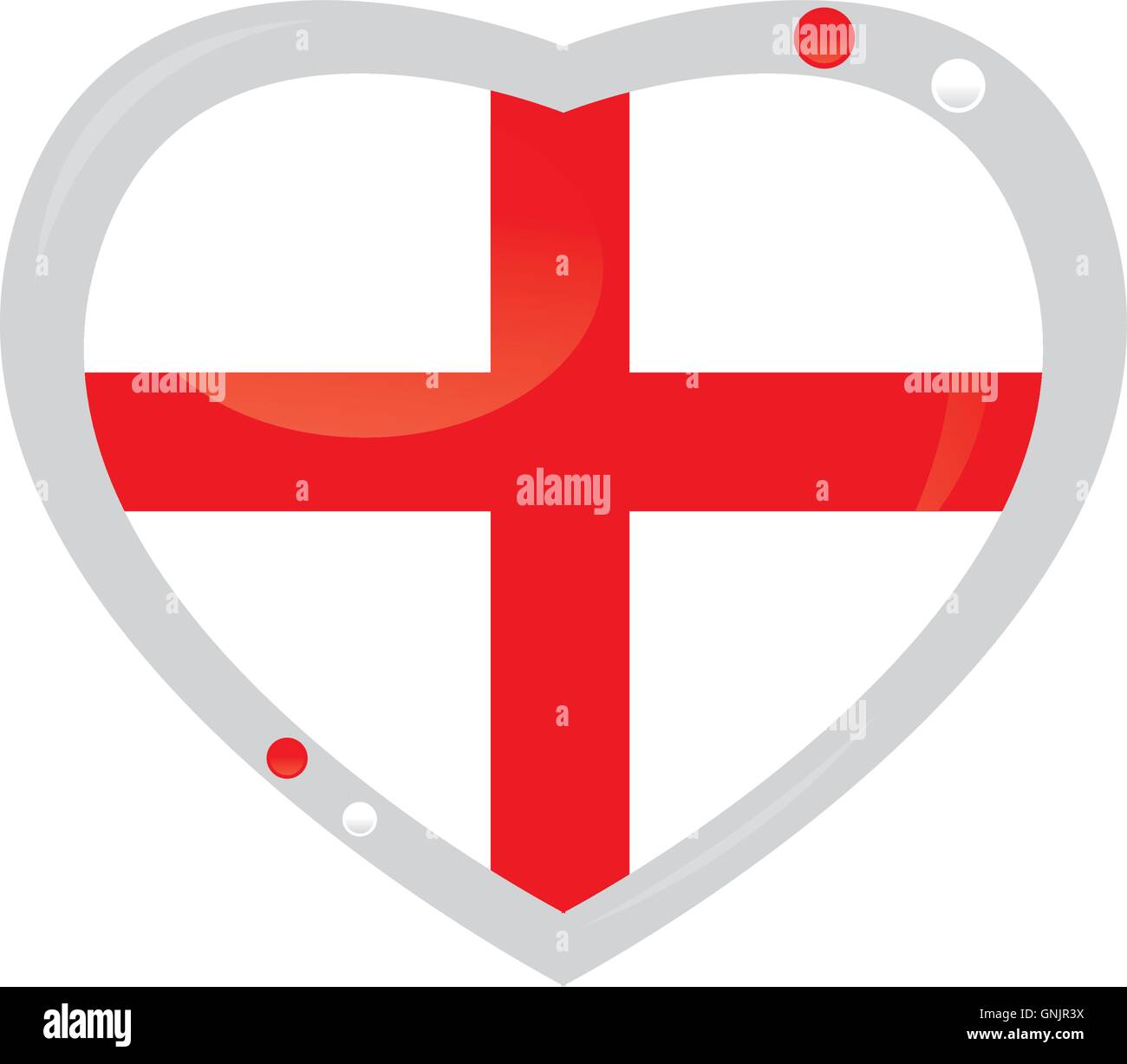 Isolated heart shape with the flag of england on a white background ...