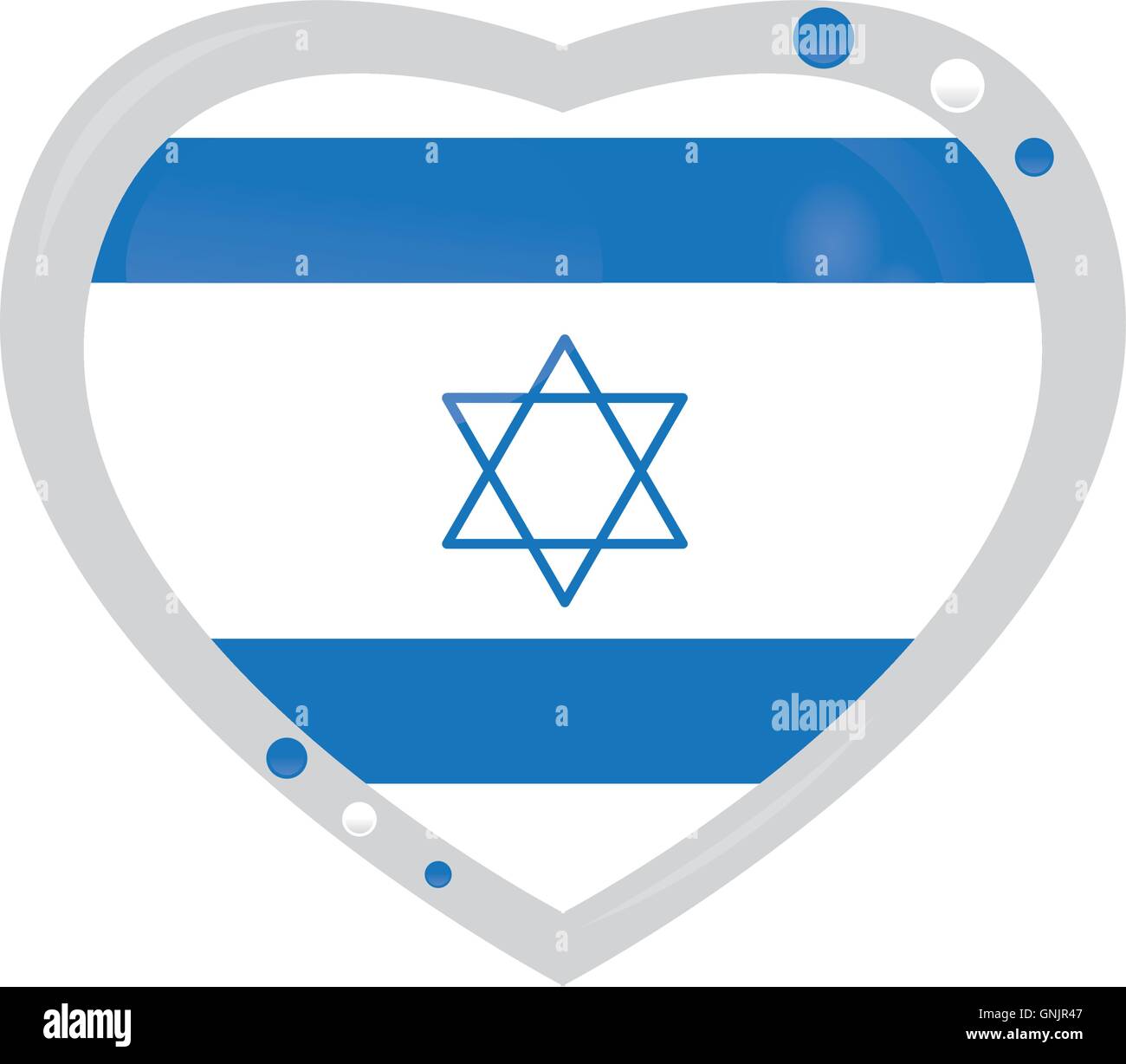 Isolated heart shape with the flag of Israel on a white background ...