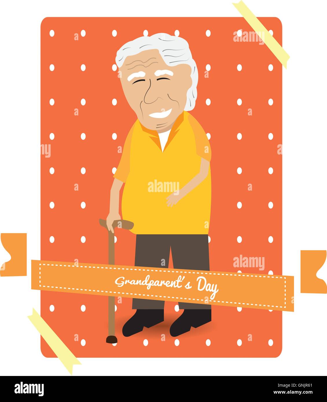 Isolated photo with a grandfather and texture on a white background ...