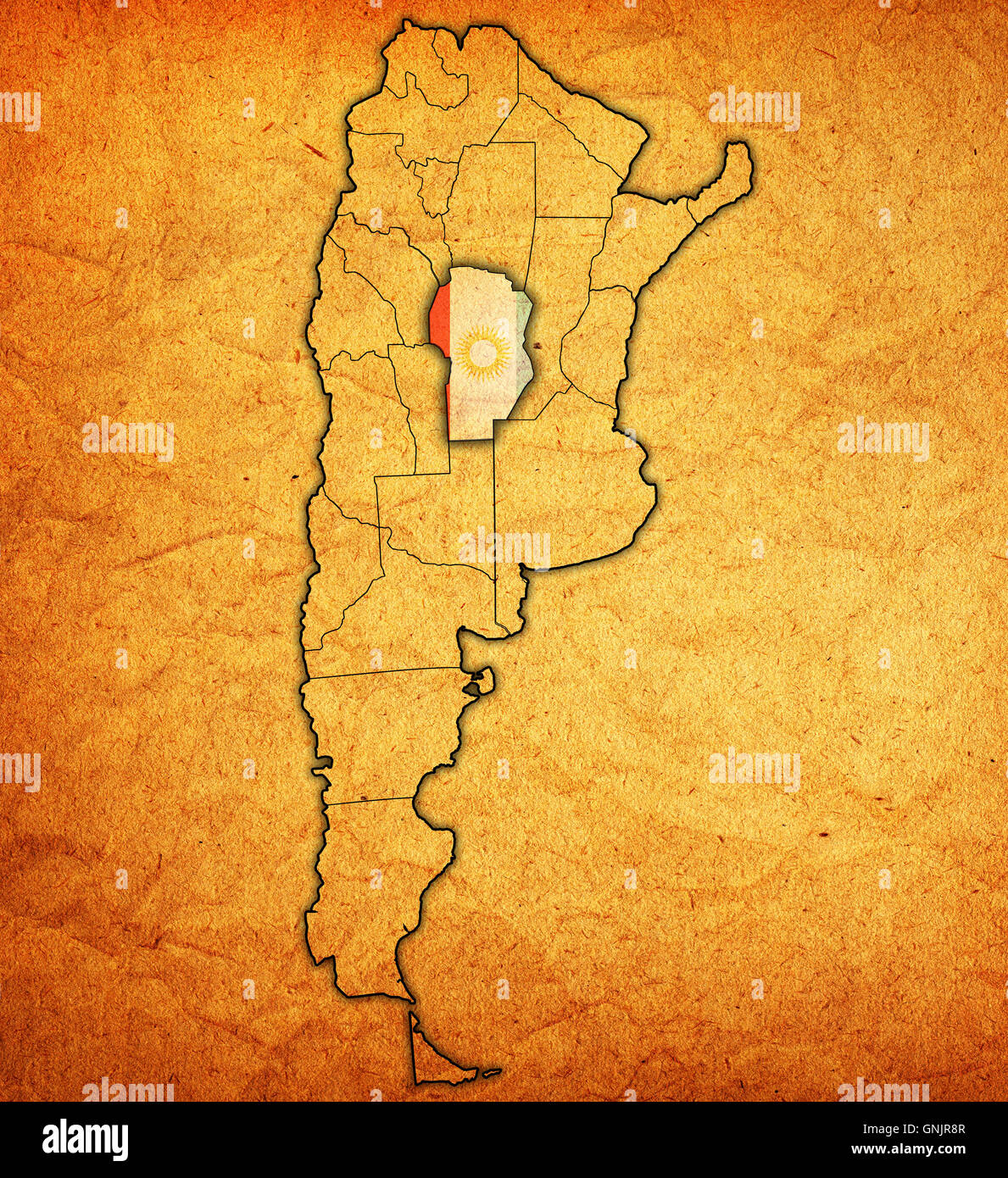 cordoba region with flag on map of administrative divisions of ...