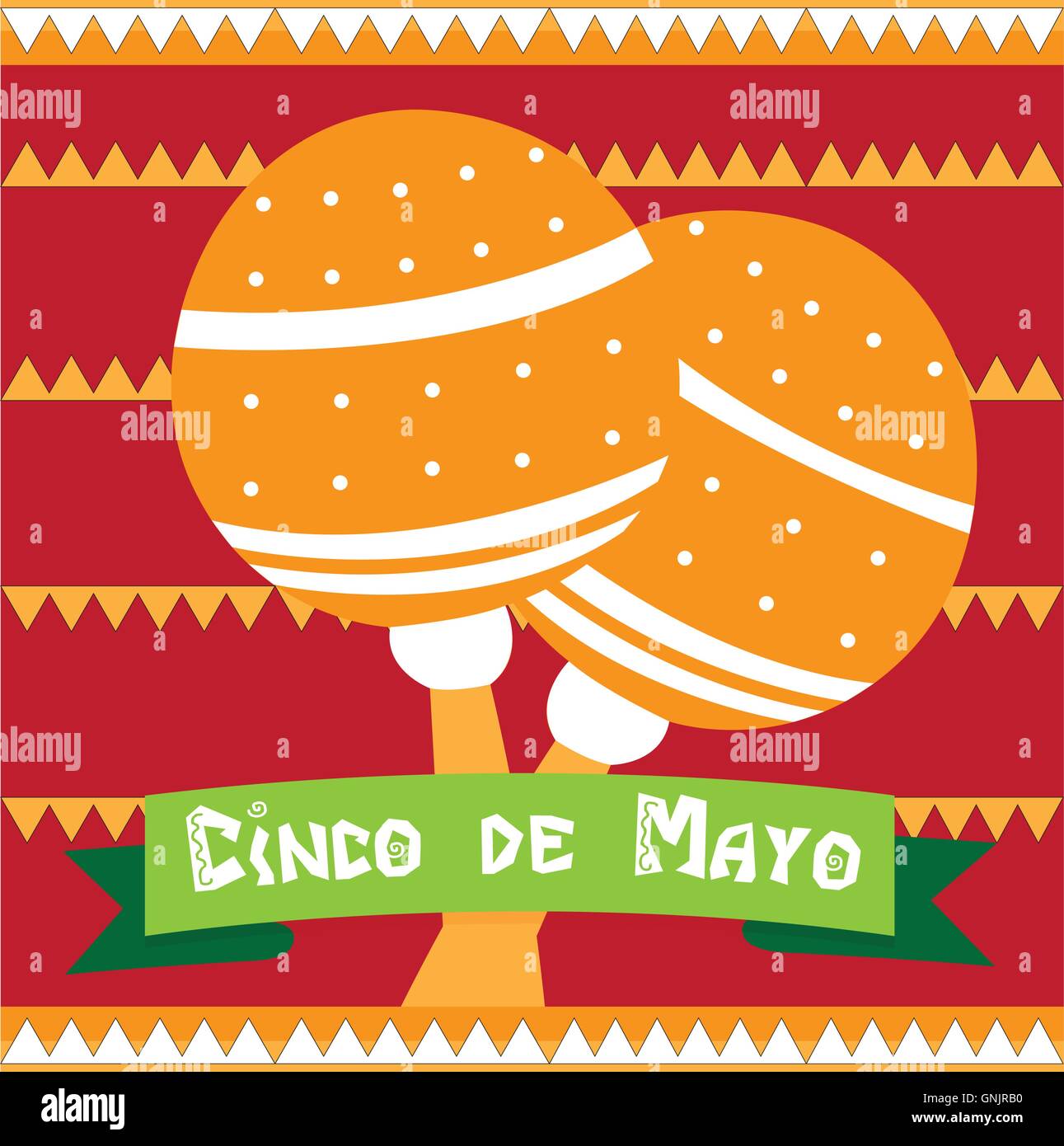 Colored background with a pair of maracas and a ribbon with text Stock ...