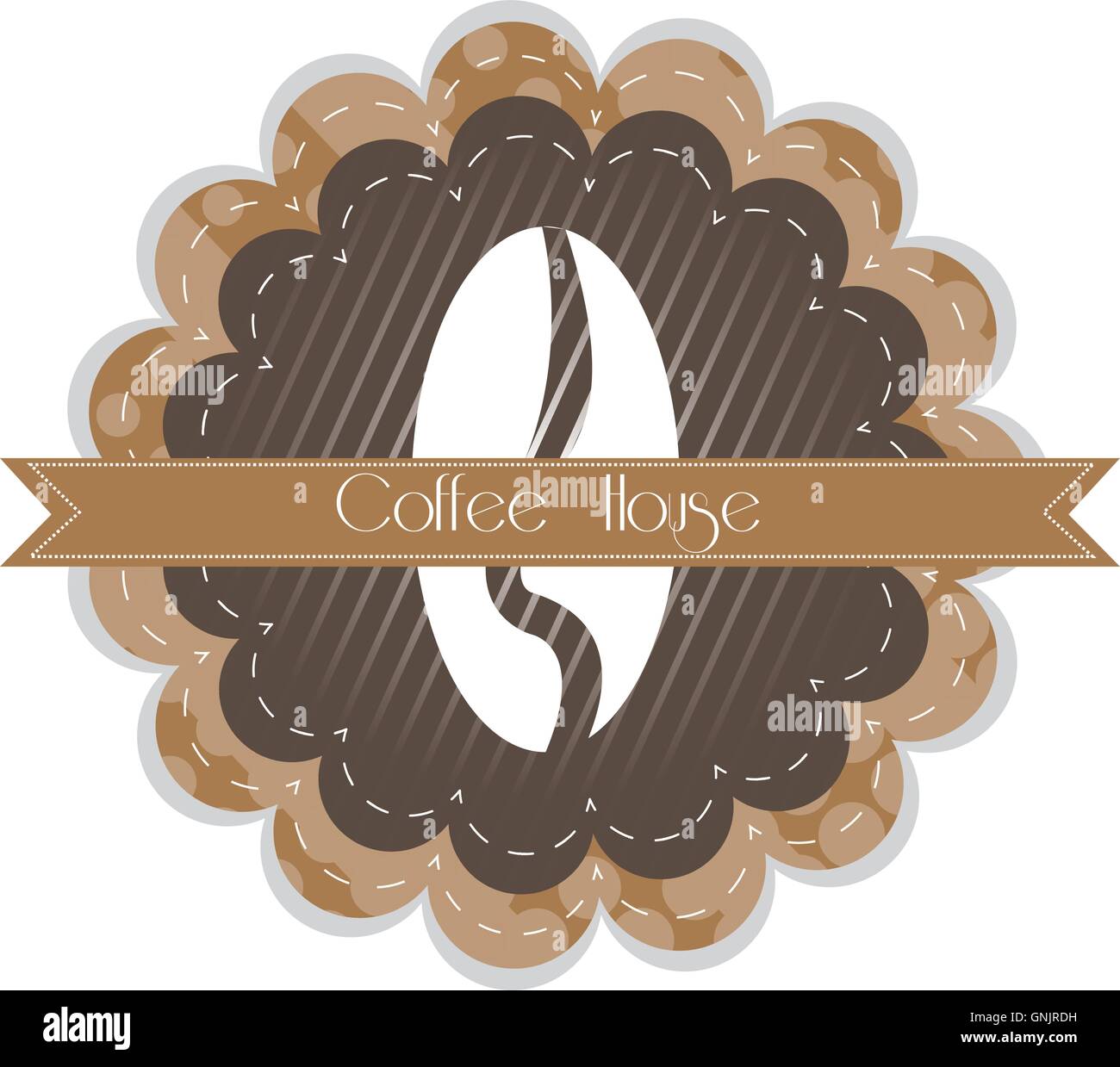 Isolated banner with a ribbon with text and a coffee bean Stock Vector ...
