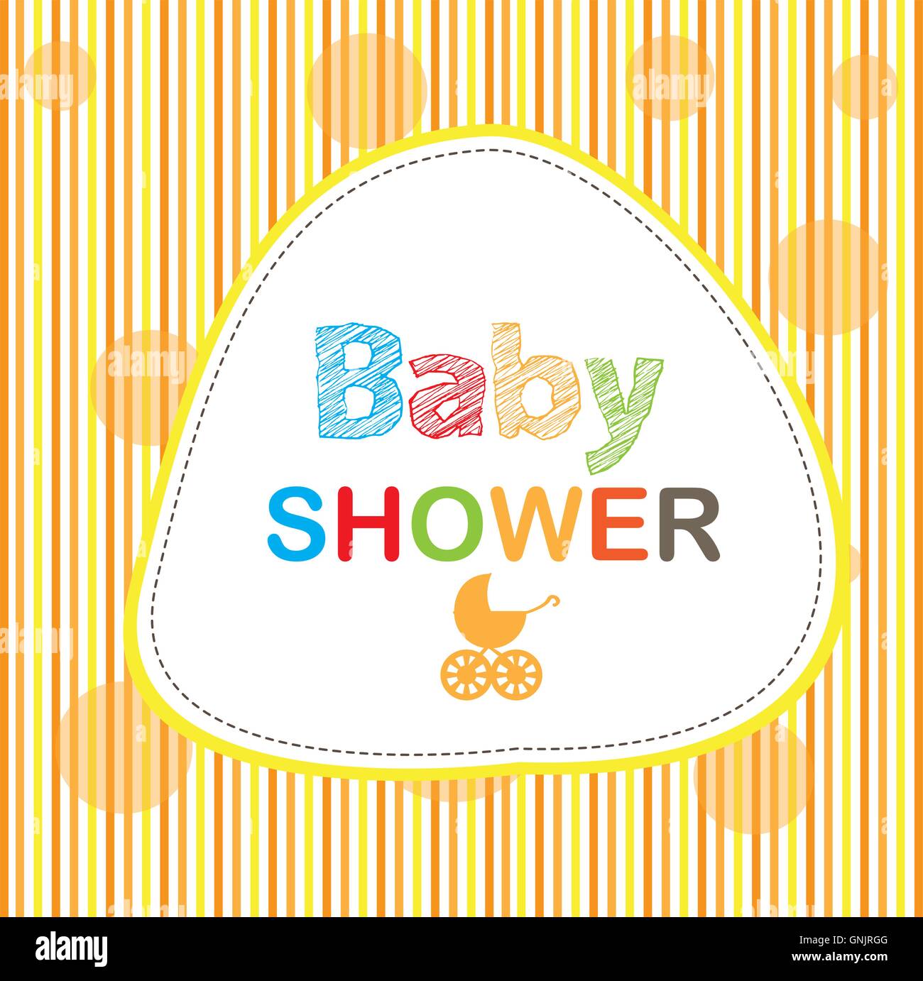 Isolated banner with text and a stroller on a textured background Stock ...