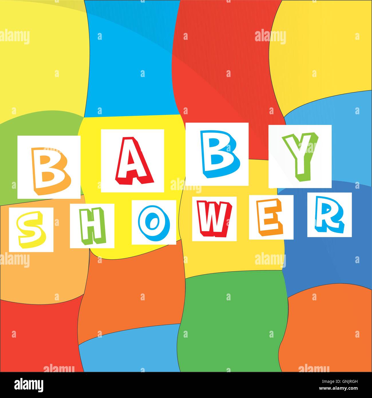Isolated text for a baby shower on a colored background Stock Vector ...