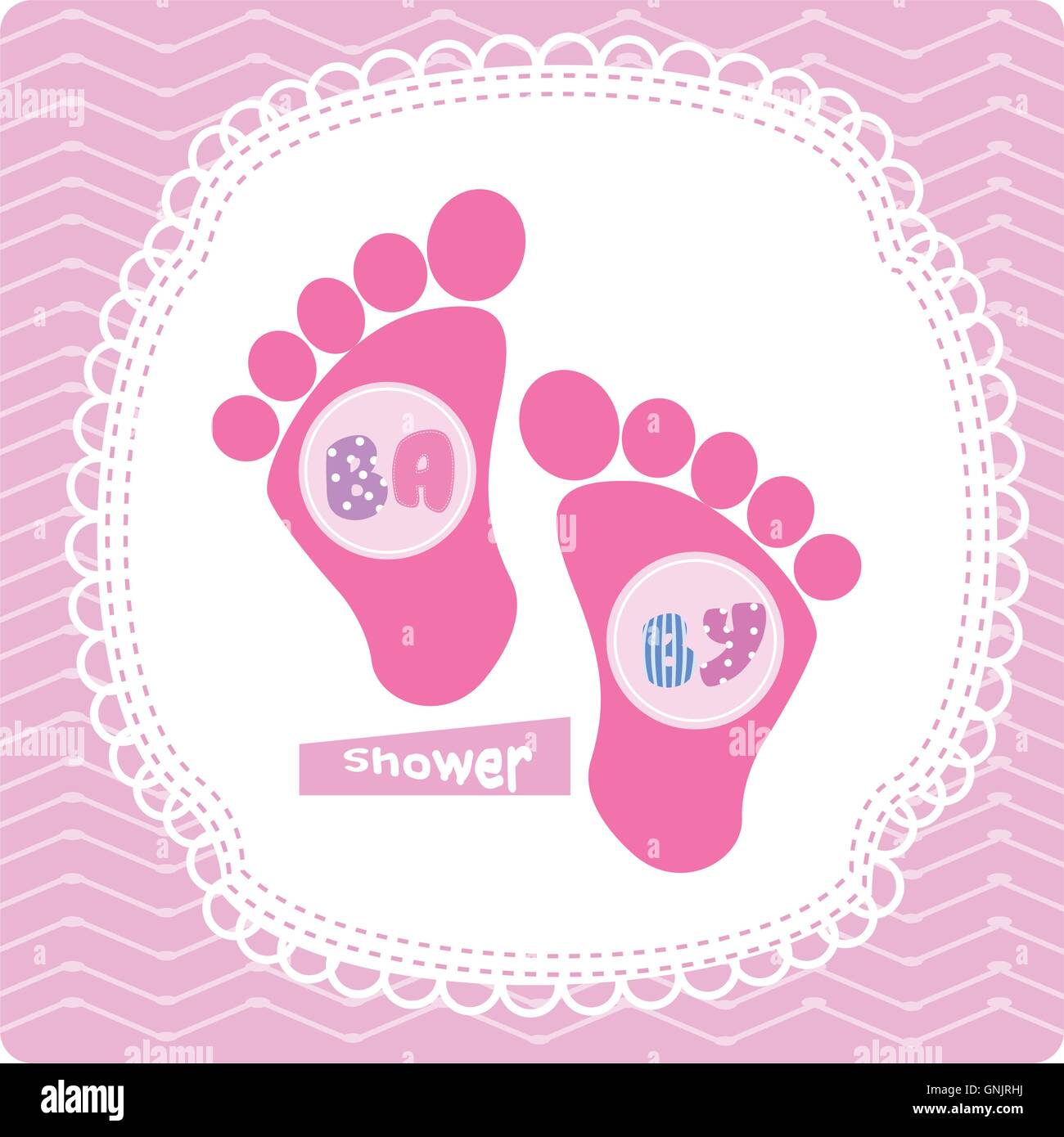 Isolated sticker with a pair of footprints and text on a textured ...
