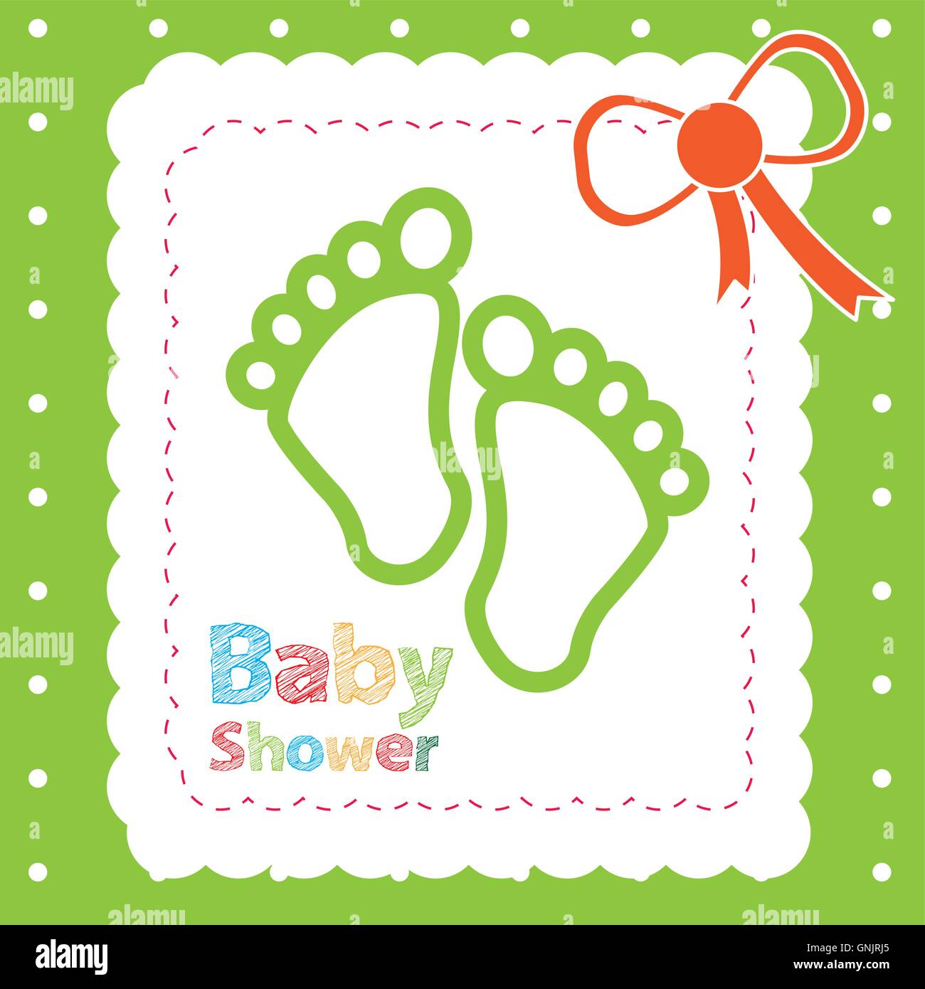 Isolated sticker with a pair of footprints and text on a colored ...