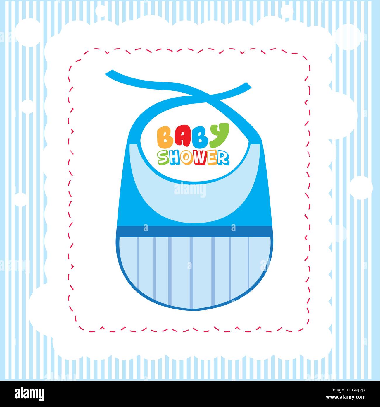 Isolated sticker with a baby bib and text on a colored background Stock ...