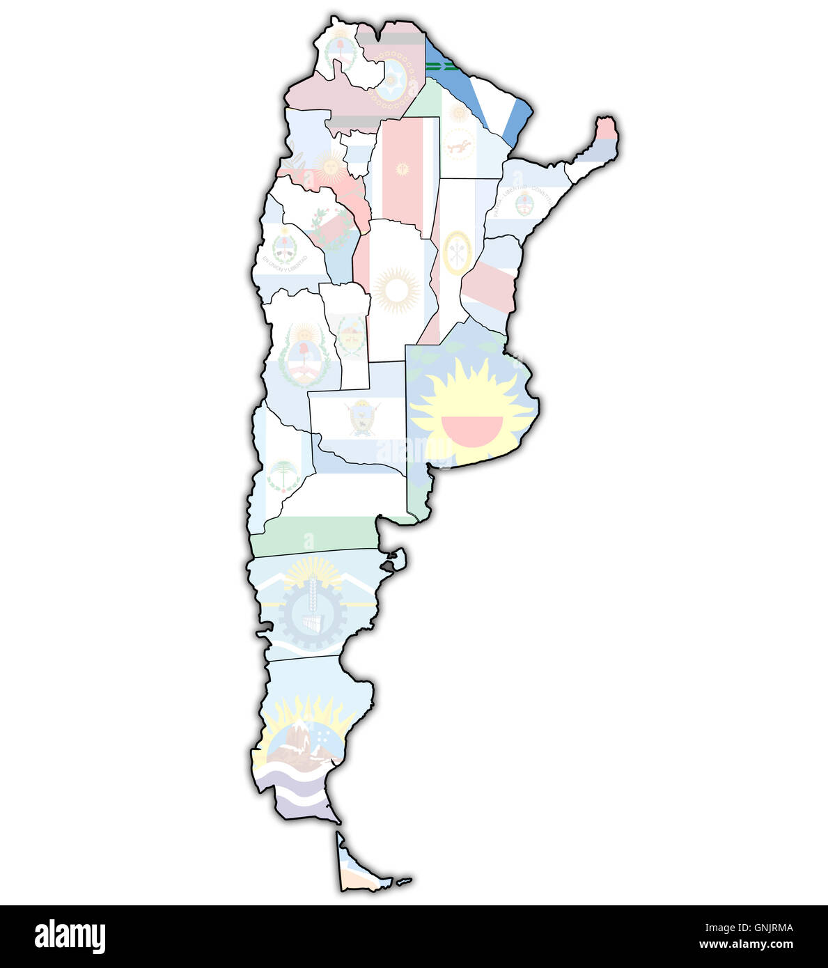 formosa region with flag on map of administrative divisions of ...