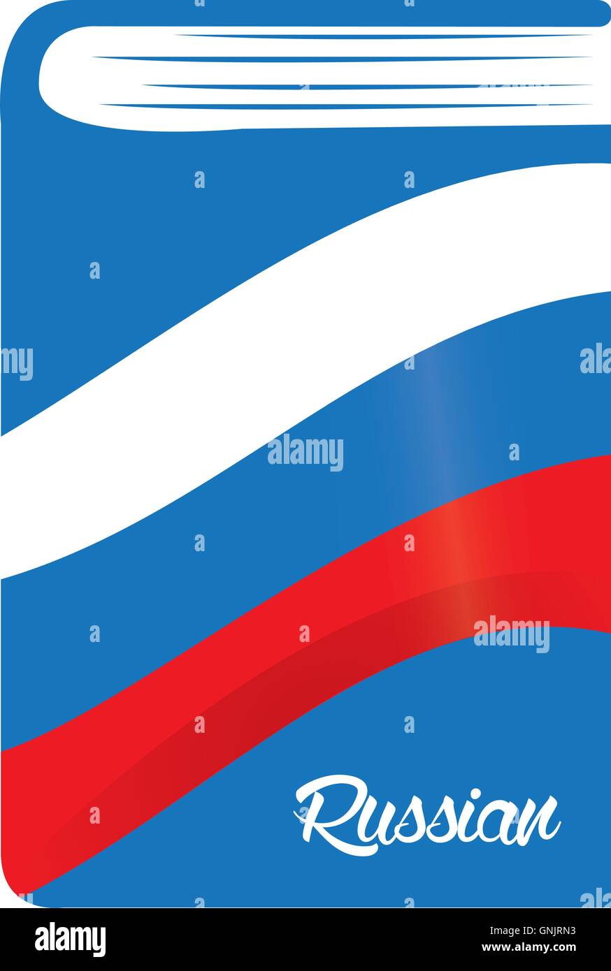 Isolated book with the russian flag and text on a white background ...