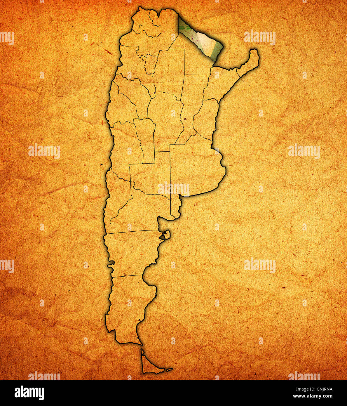 formosa region with flag on map of administrative divisions of ...