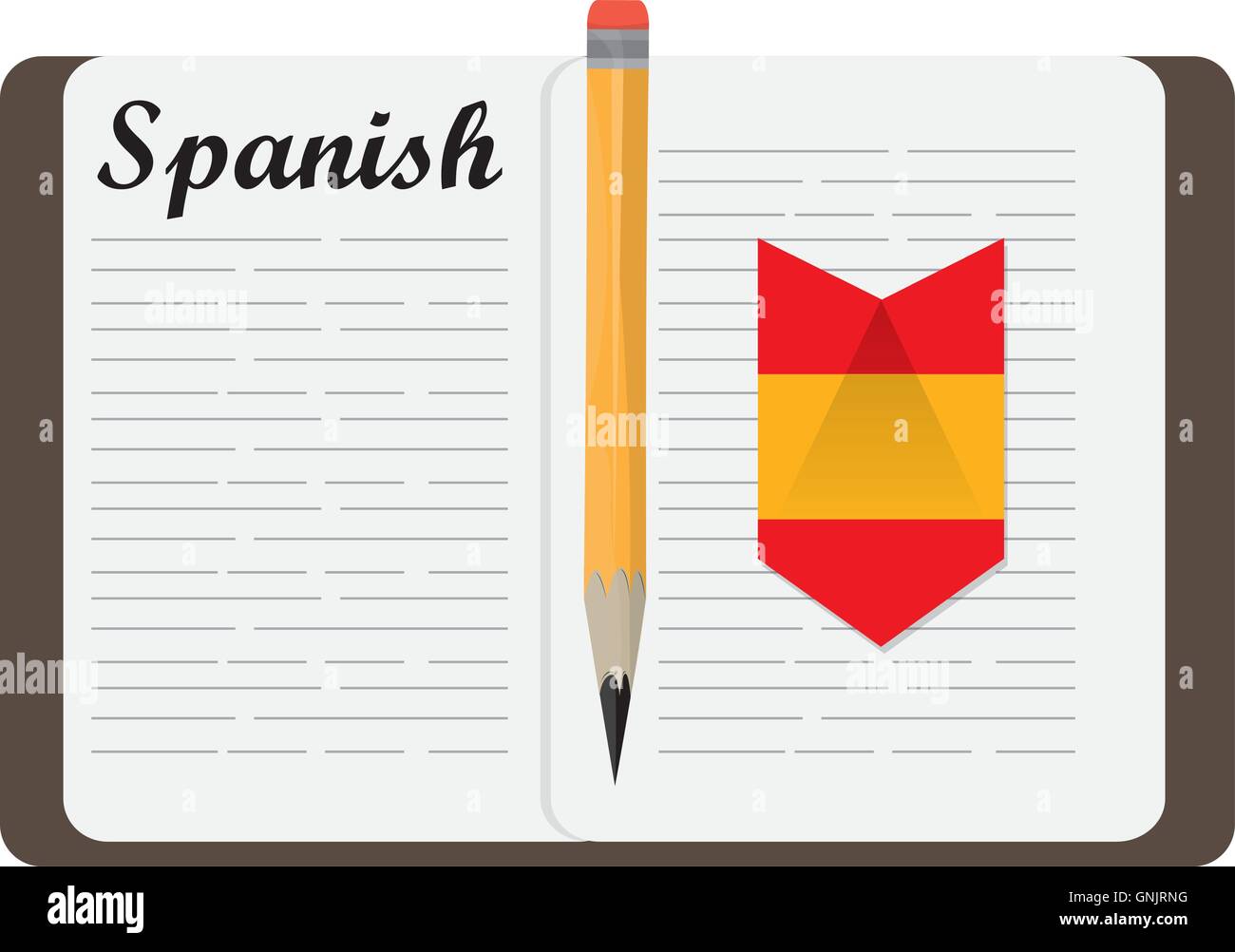 Learn spanish book Stock Vector Images - Alamy