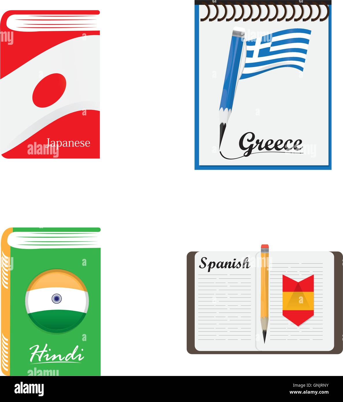 Different languages books Stock Vector Images - Alamy