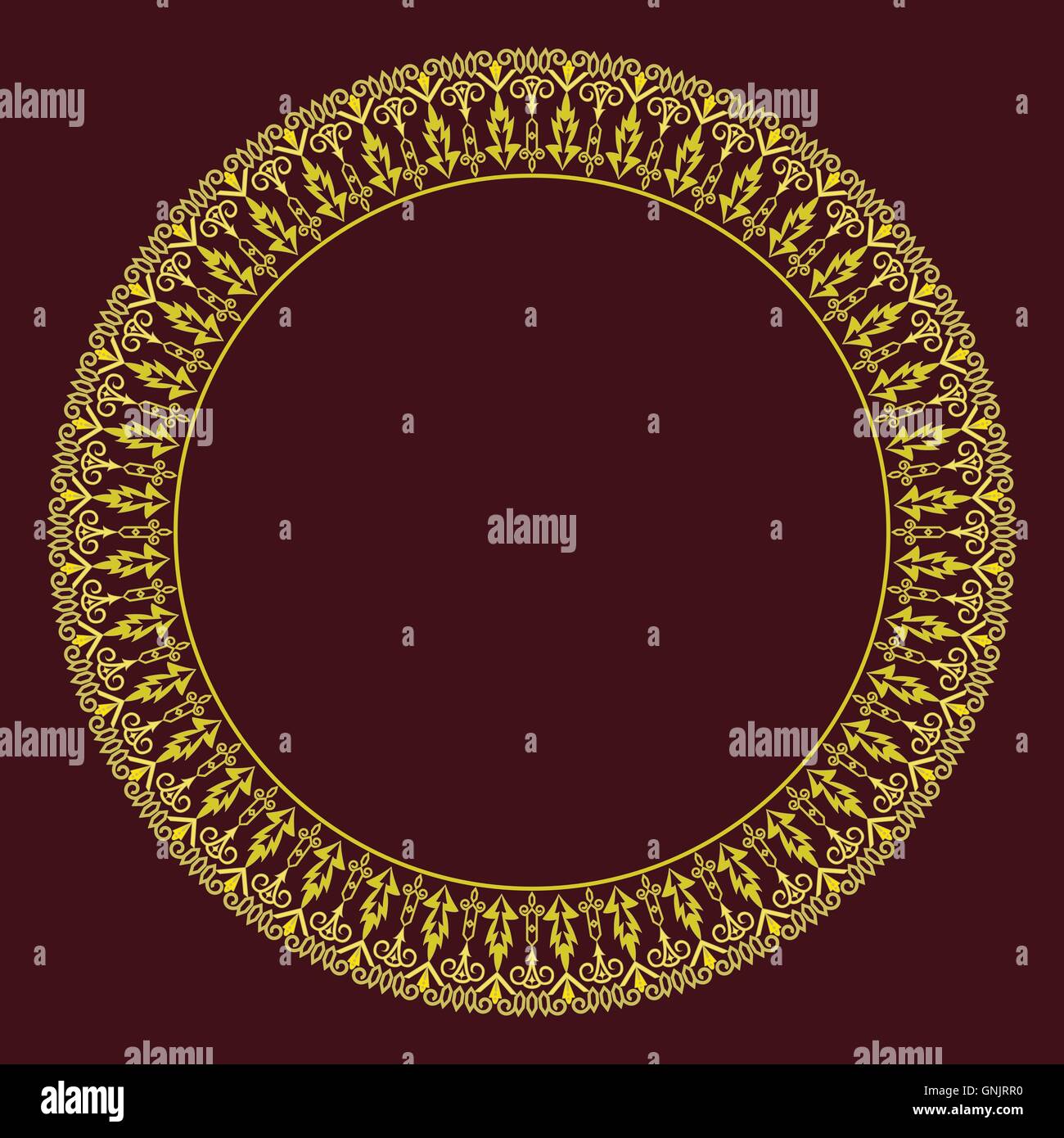 Golden round lace frame Stock Vector Image & Art - Alamy