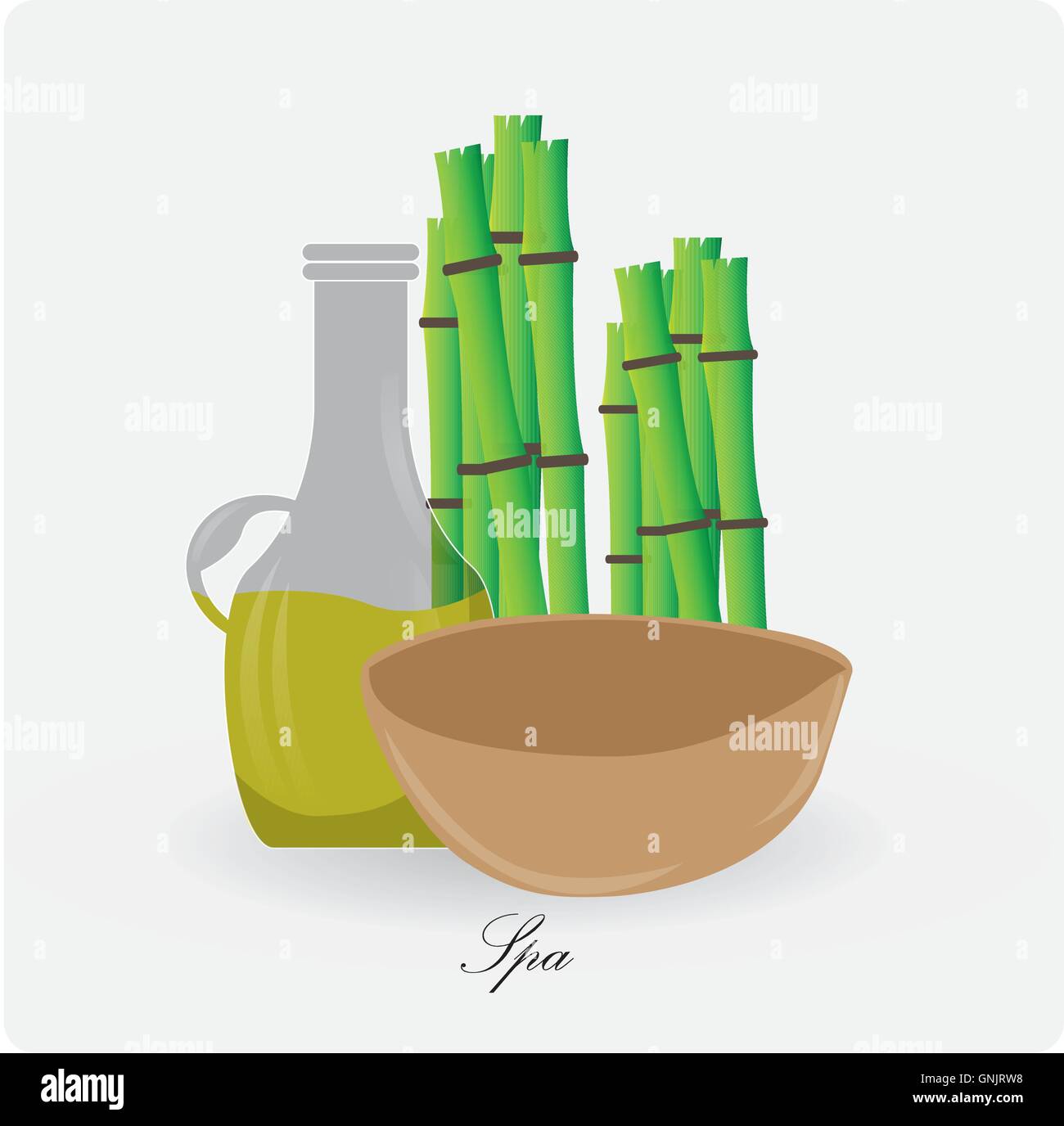Isolated flask of lotion and bamboo on a white background Stock Vector ...