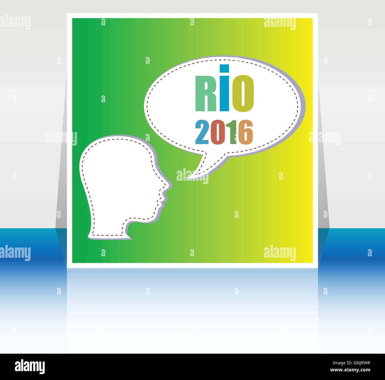 Sign symbol Rio olympics games 2016 in colors of the Brazilian flag ...