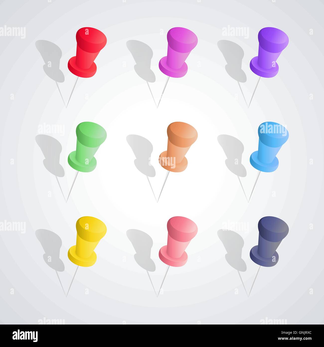 Set of pushpins, vector illustration Stock Vector Image & Art - Alamy