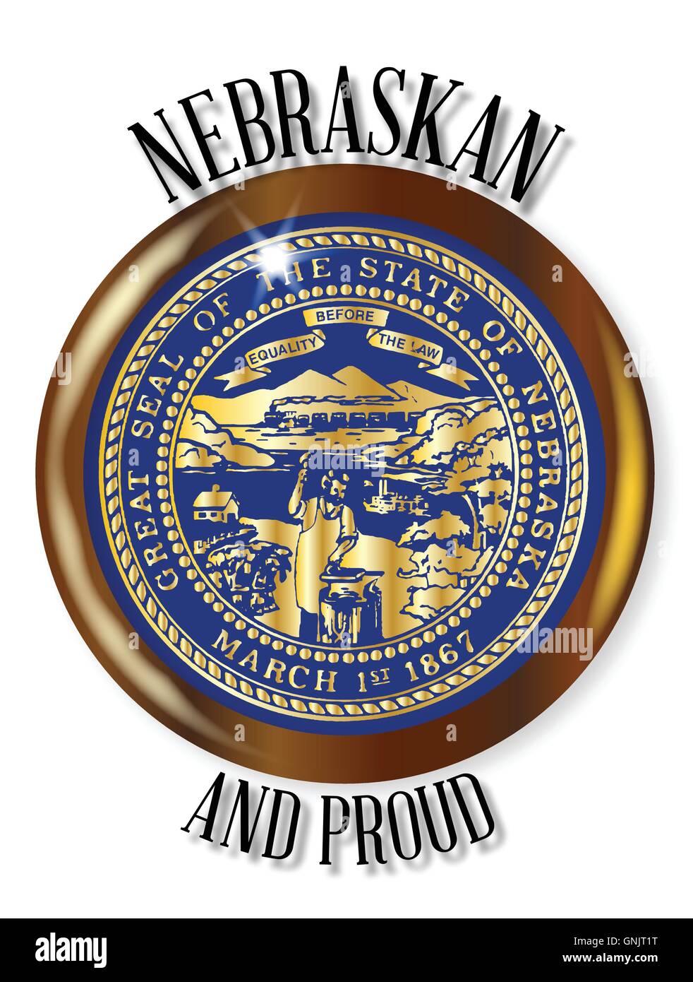 Nebraska Proud Flag Button Stock Vector Image & Art - Alamy