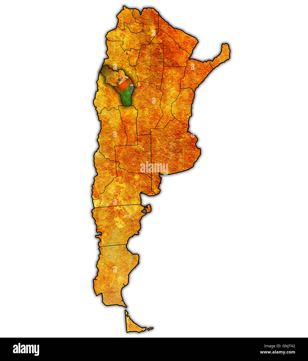 la rioja region with flag on map of administrative divisions of ...