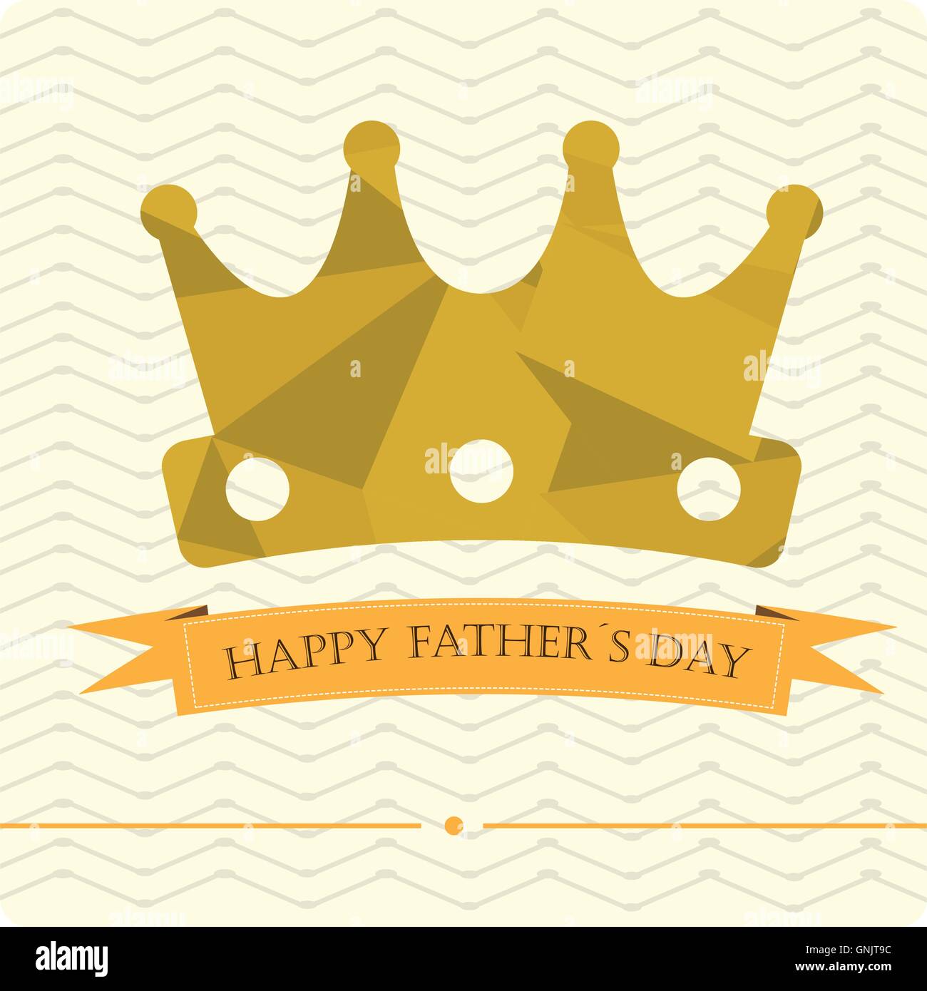Isolated textured crown and a ribbon with text for father's day ...