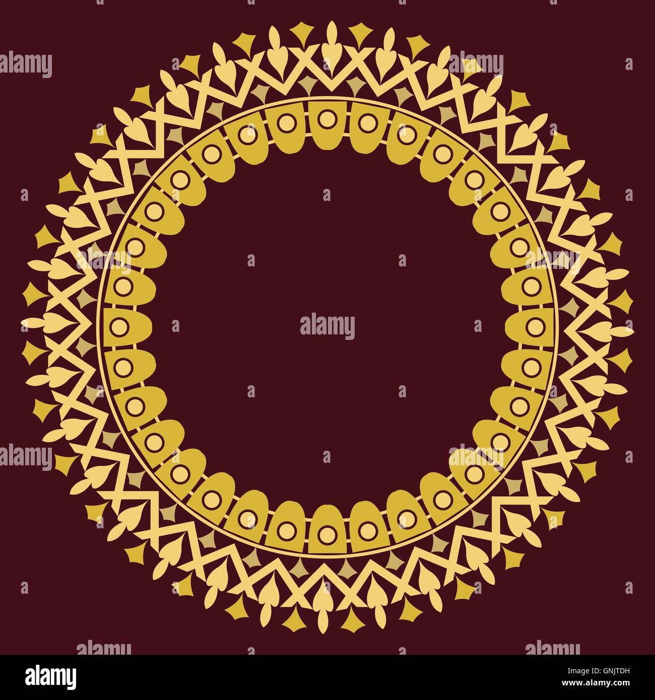 Golden round lace frame Stock Vector Image & Art - Alamy