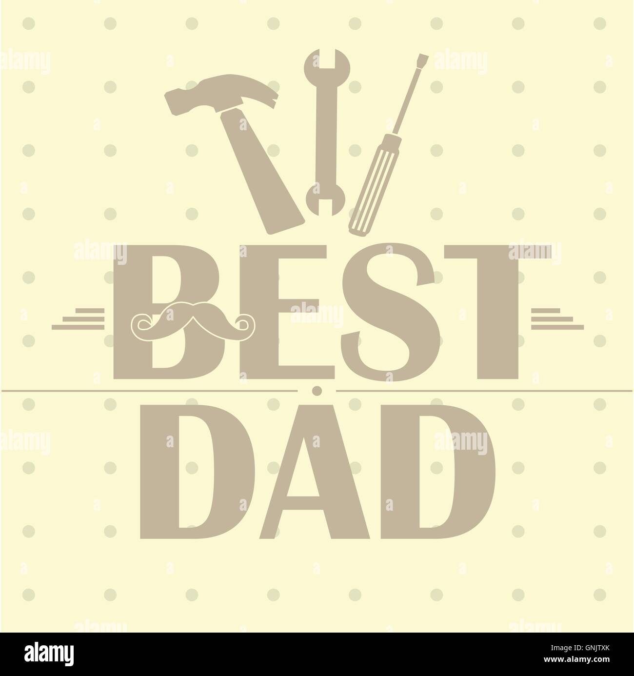 Colored background with silhouettes of tools and text for father's day ...