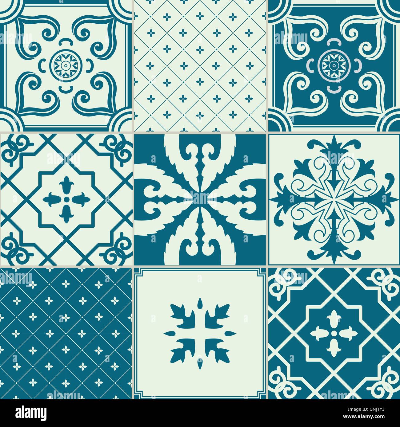 Set of 9 ornamented tiles Stock Vector Image & Art - Alamy