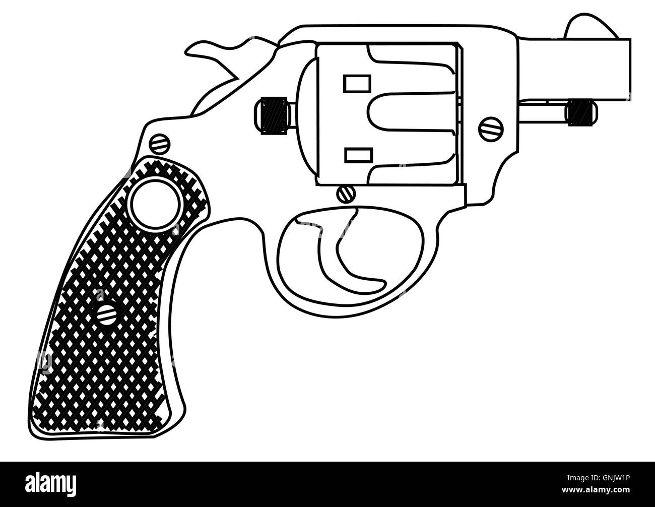 Snub Nose 45 Hand Gun Stock Vector Image & Art - Alamy