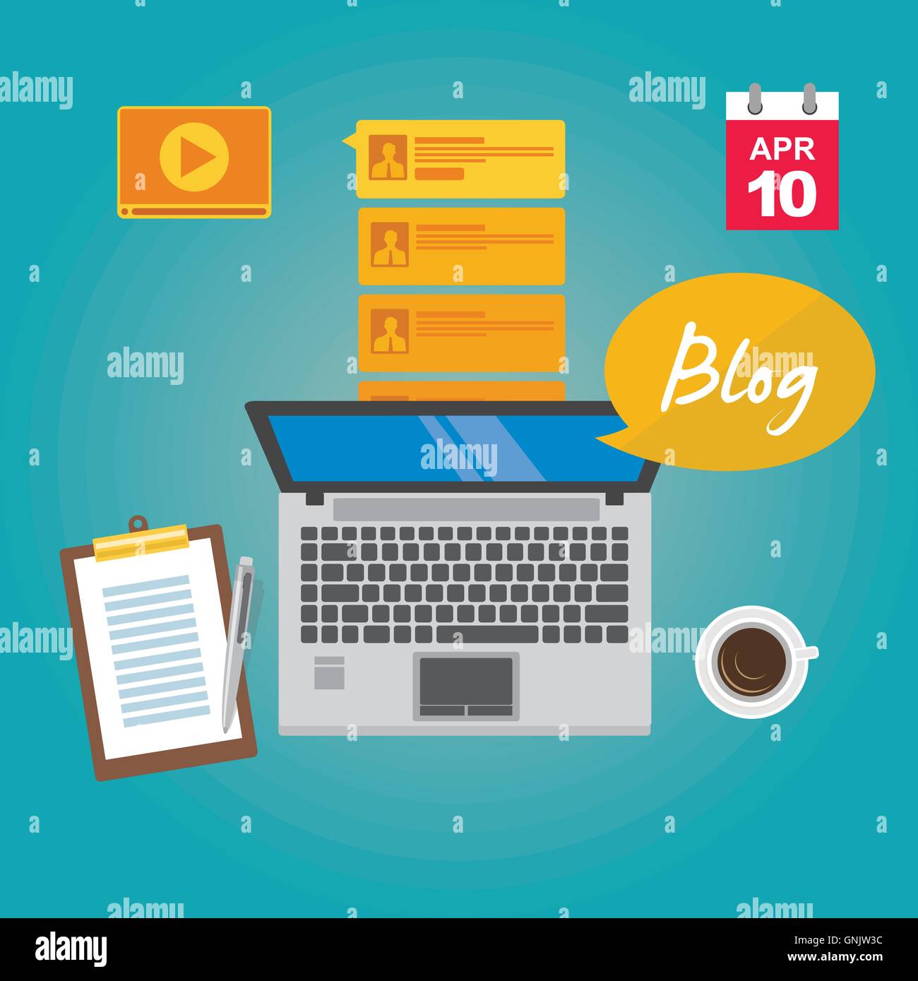 Blogging illustration hi-res stock photography and images - Alamy