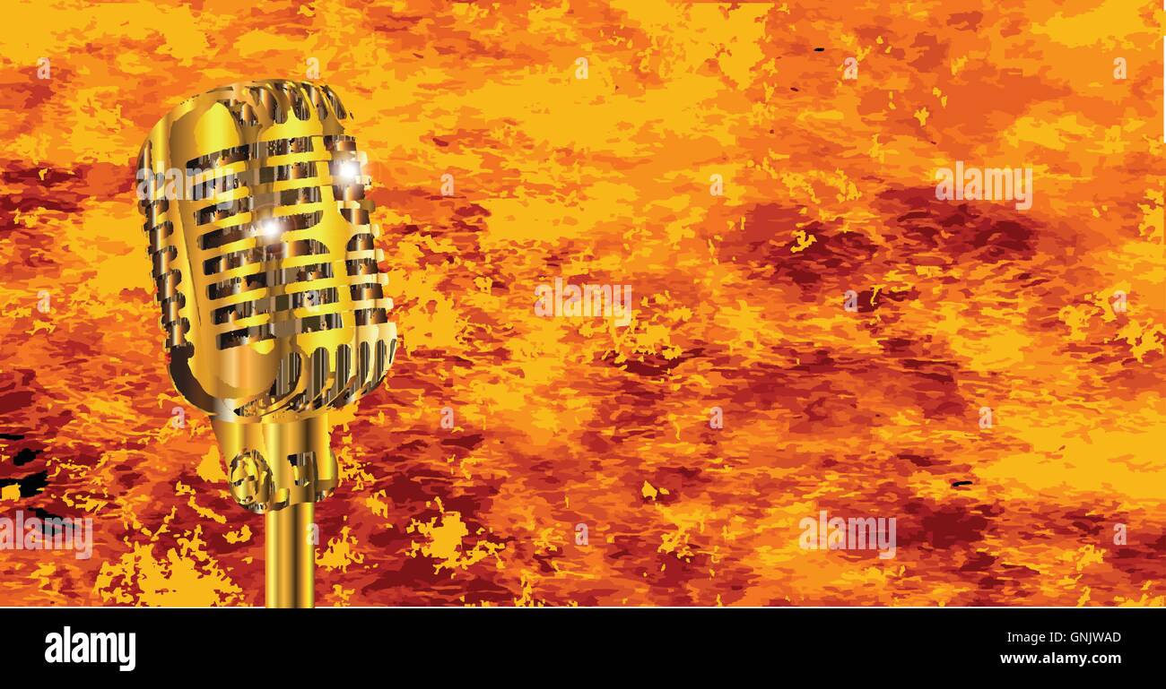 Karaoke Microphone On Fire Stock Vector Image & Art - Alamy