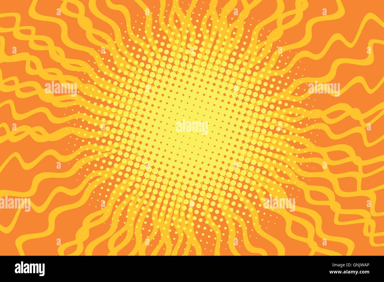 Yellow orange pop art comic retro background Stock Vector Image & Art ...
