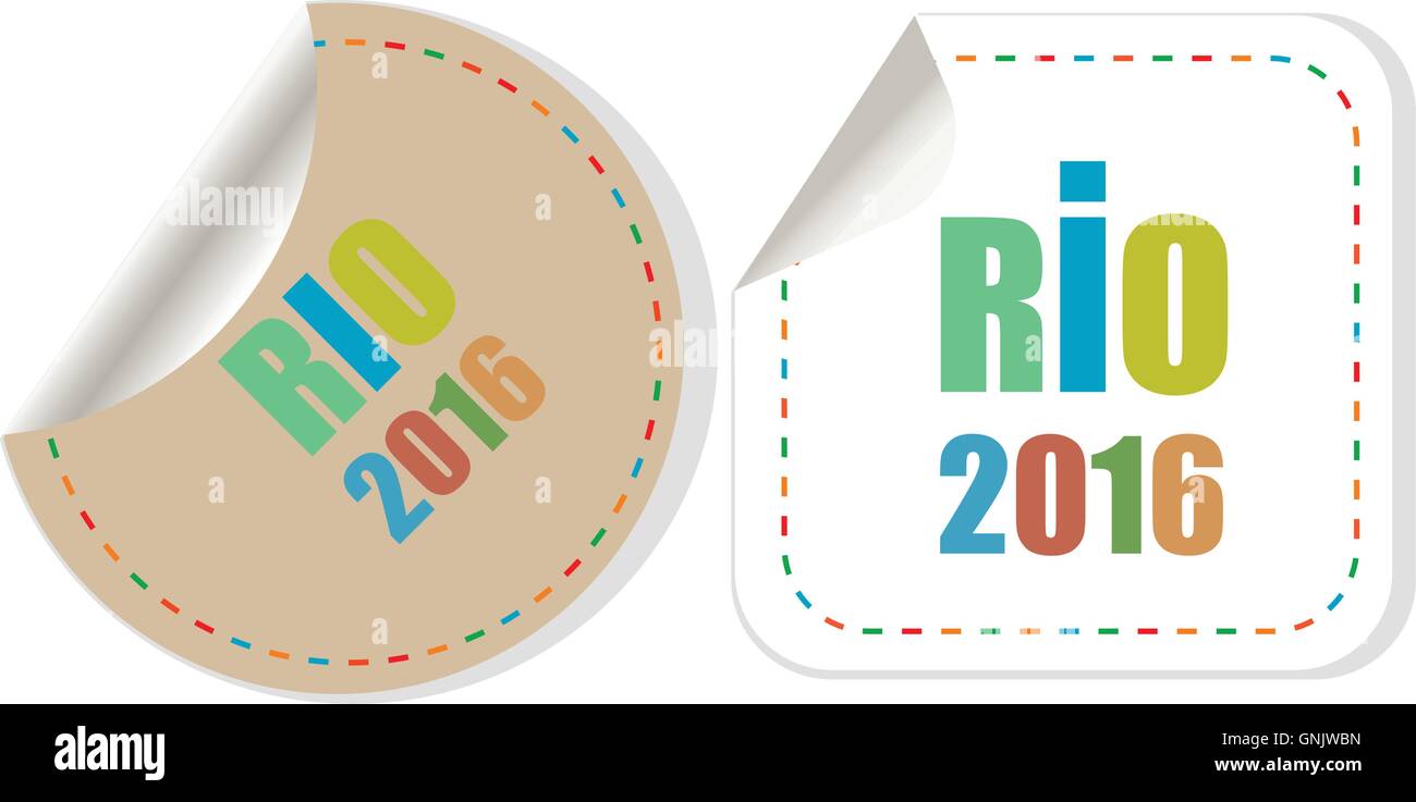 Sign symbol Rio olympics games 2016 in colors of the Brazilian flag ...