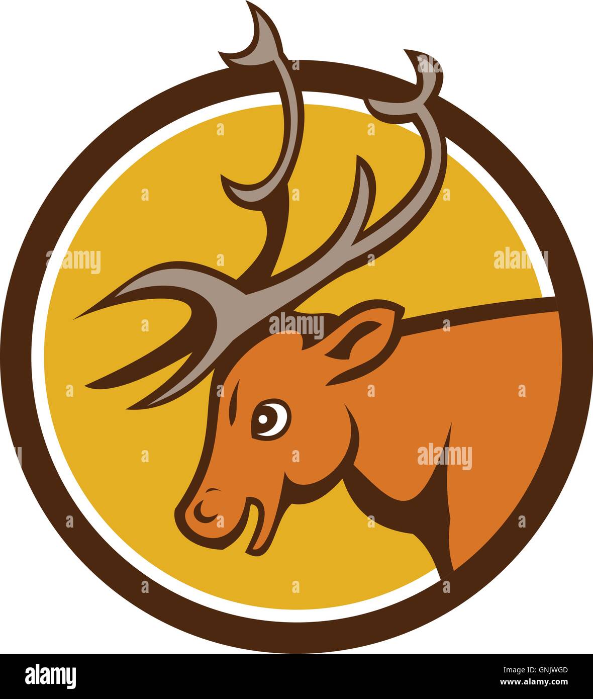 Stag Deer Buck Head Circle Cartoon Stock Vector Image & Art - Alamy
