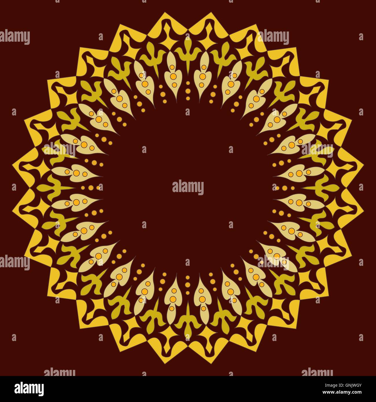 Golden round lace frame Stock Vector Image & Art - Alamy