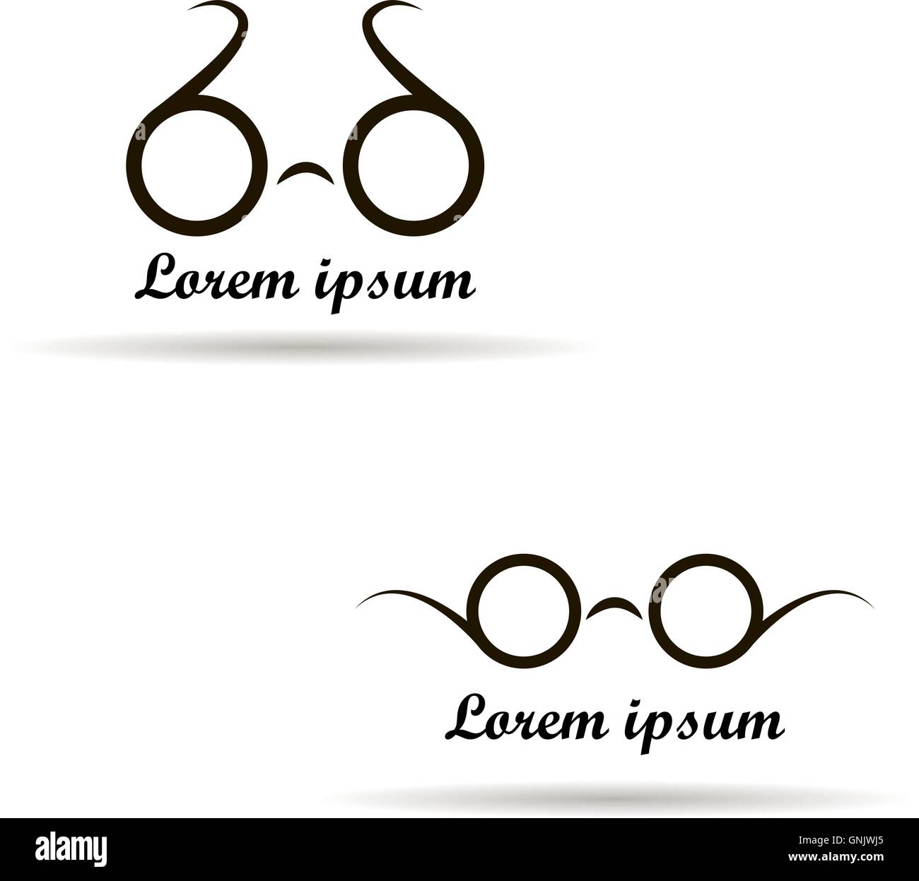 Glasses white flat outline Stock Vector Images - Alamy