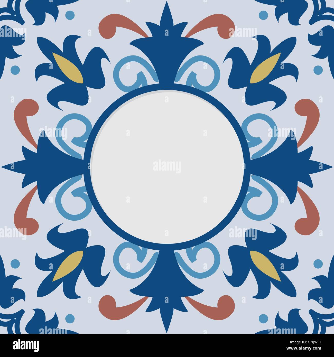 Frame with decorative tile background Stock Vector Image & Art - Alamy