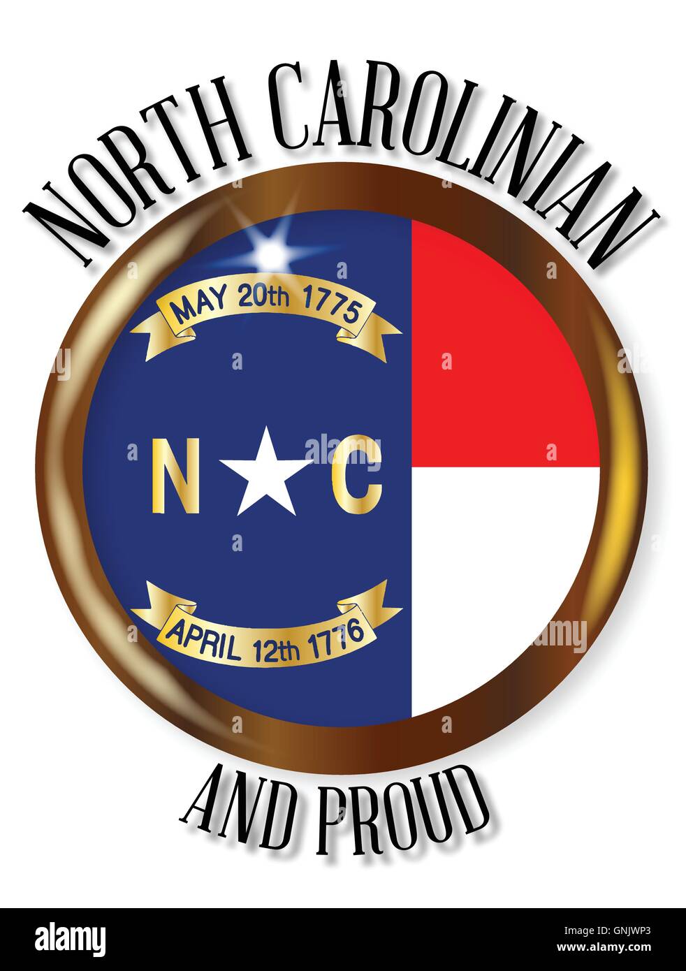 North Carolina Proud Flag Button Stock Vector Image & Art - Alamy