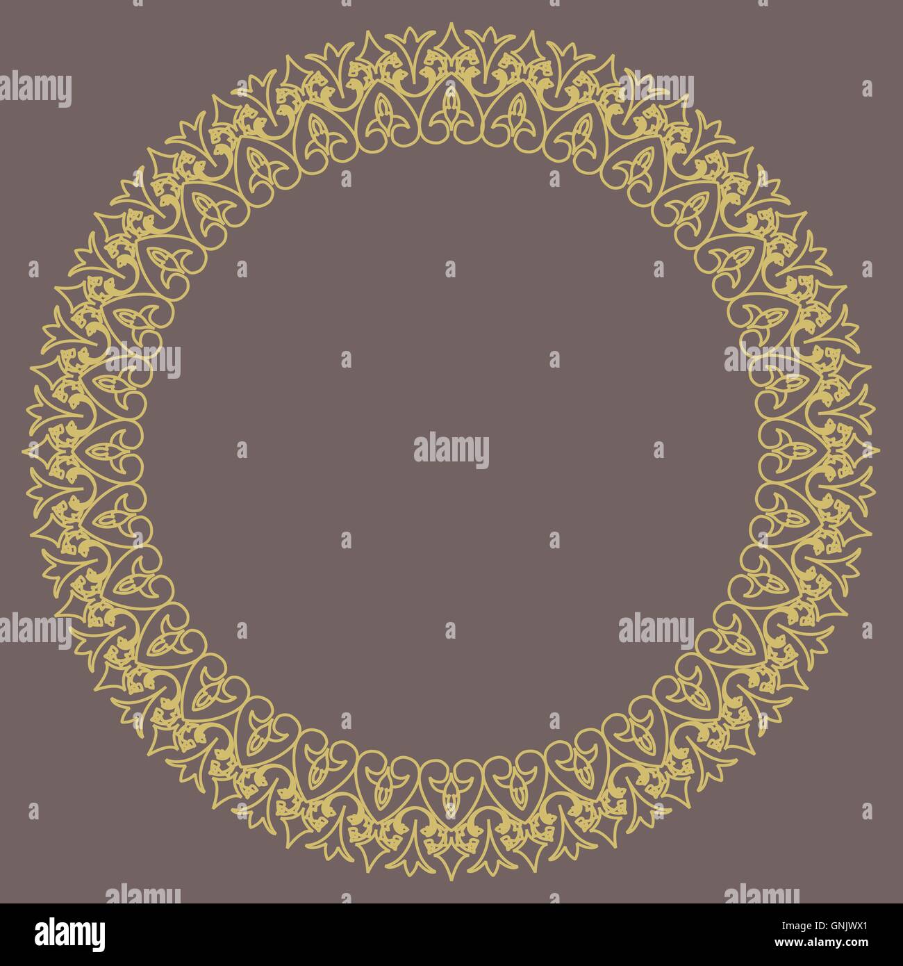 Golden round lace frame Stock Vector Image & Art - Alamy