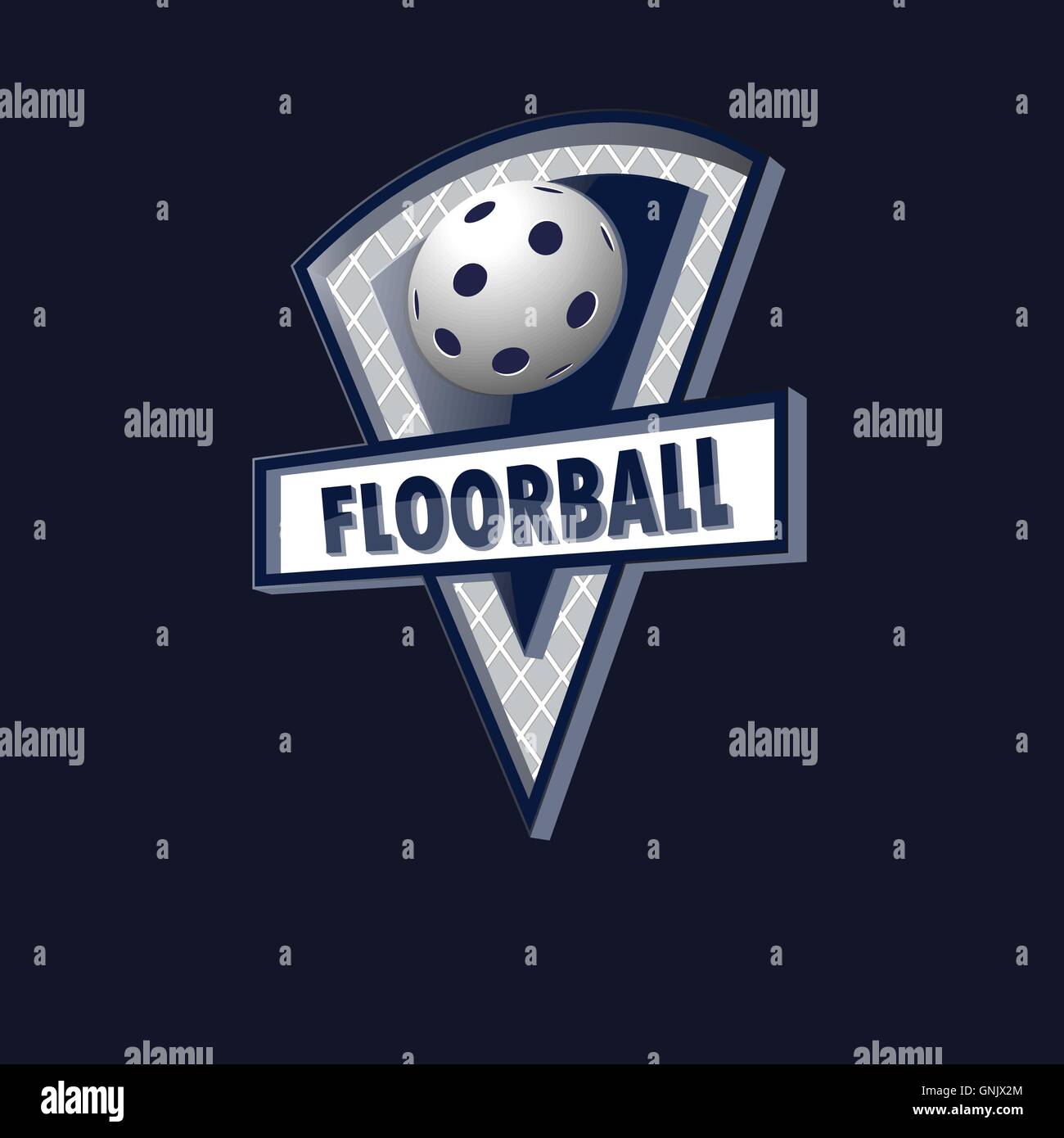 Florbal Logo Floorball Logo The Team And The Cup Stock Vector