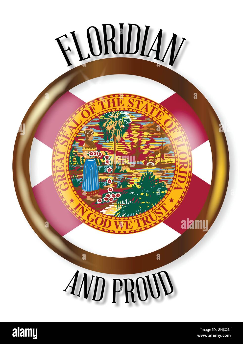 Florida Proud Flag Button Stock Vector Image & Art - Alamy