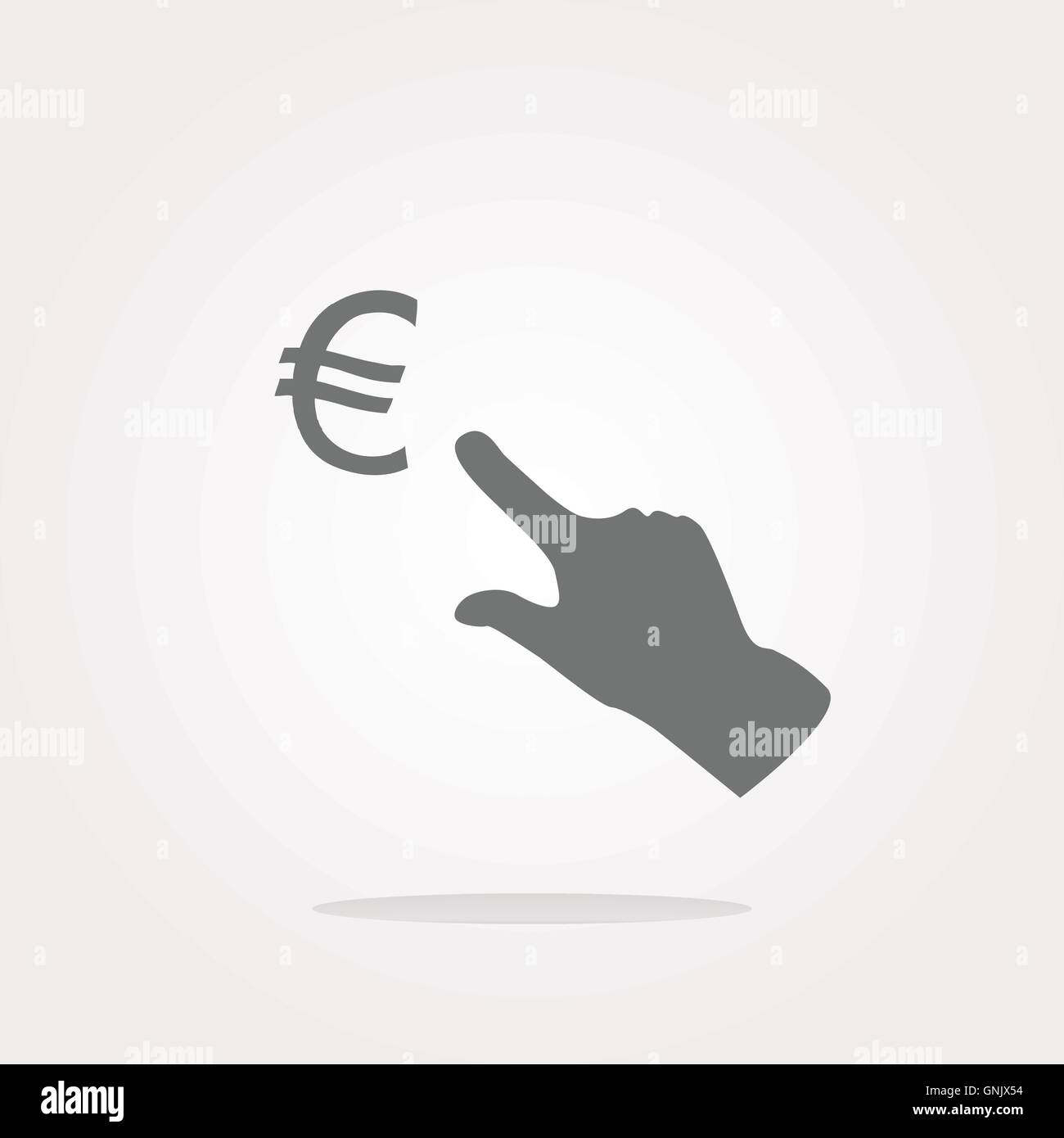 Currency exchange icons, euro money sign and people hand . Vector ...