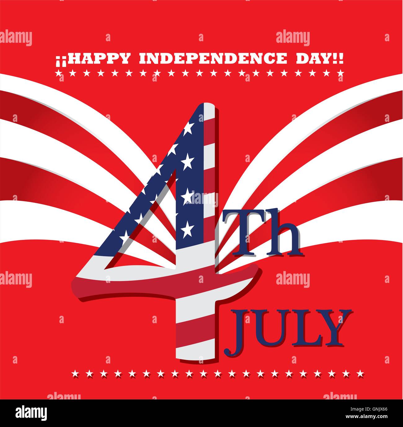 Colored background with an isolated number, flag with text for ...
