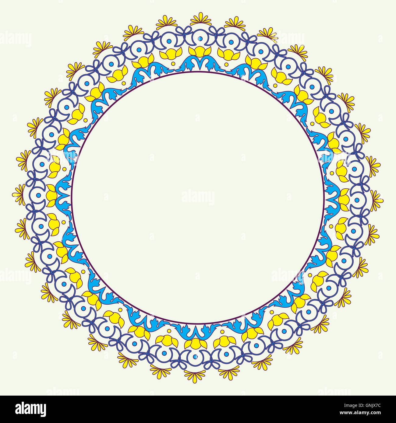 Vector colorful round lace frame Stock Vector Image & Art - Alamy