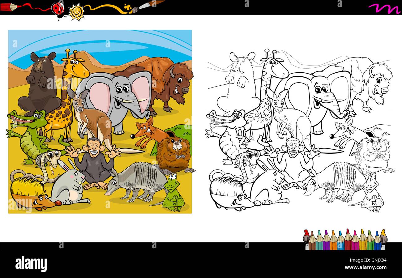 animals group for coloring Stock Vector Image & Art - Alamy
