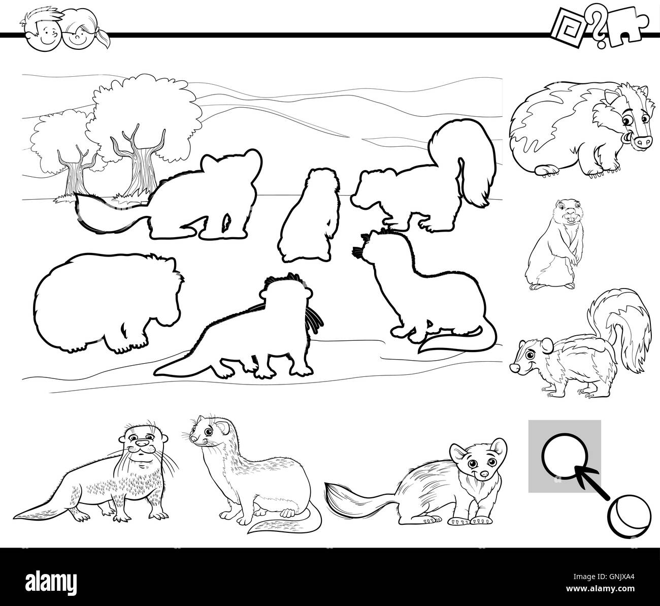 cartoon activity coloring page Stock Vector Image & Art - Alamy