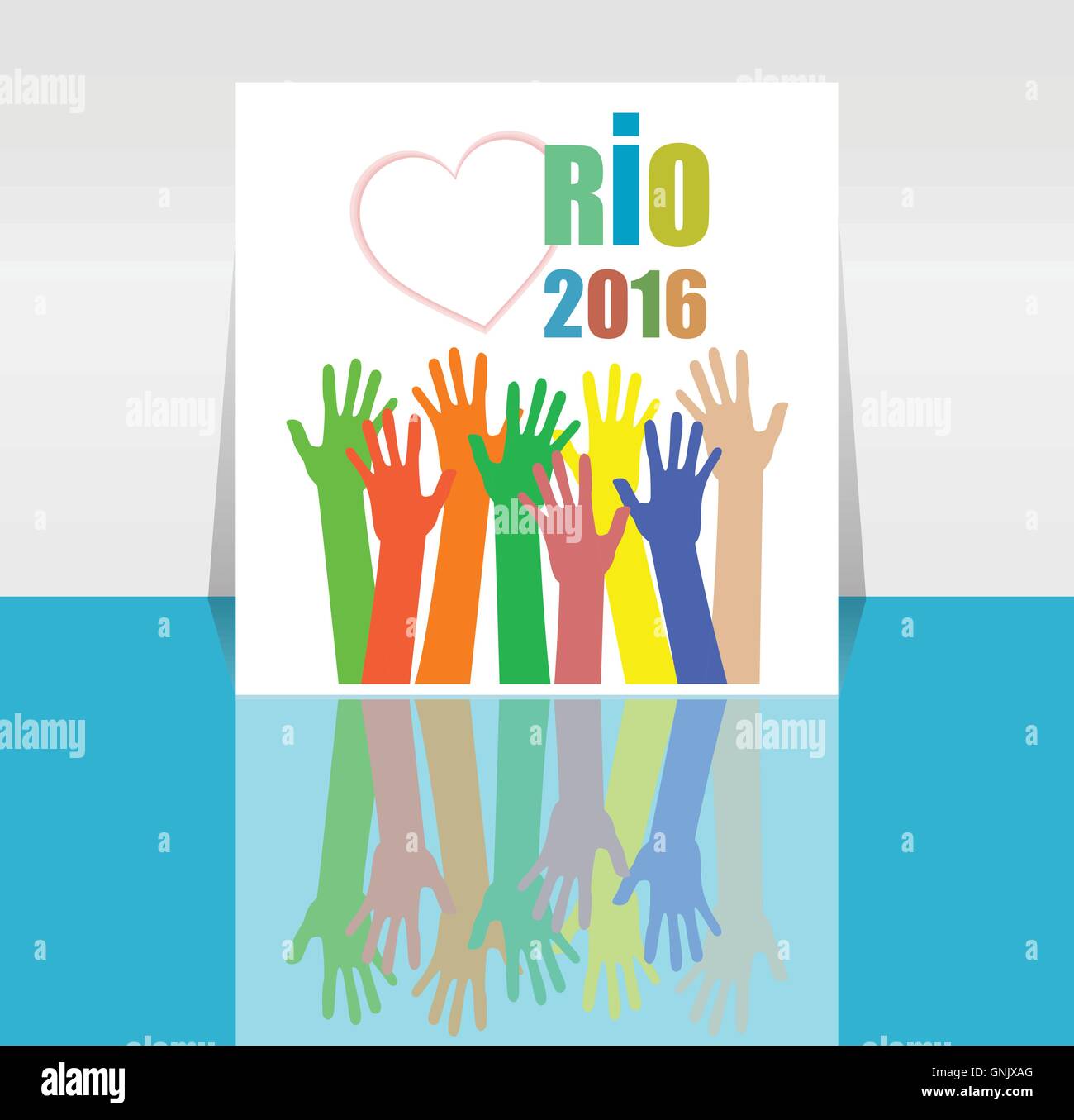 Sign symbol Rio olympics games 2016 in colors of the Brazilian flag ...