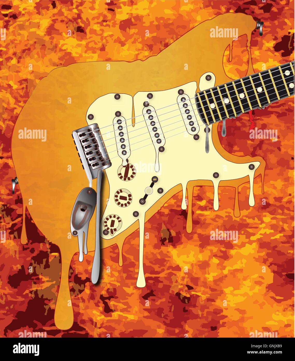 Flames Melting Guitar Stock Vector Image & Art - Alamy