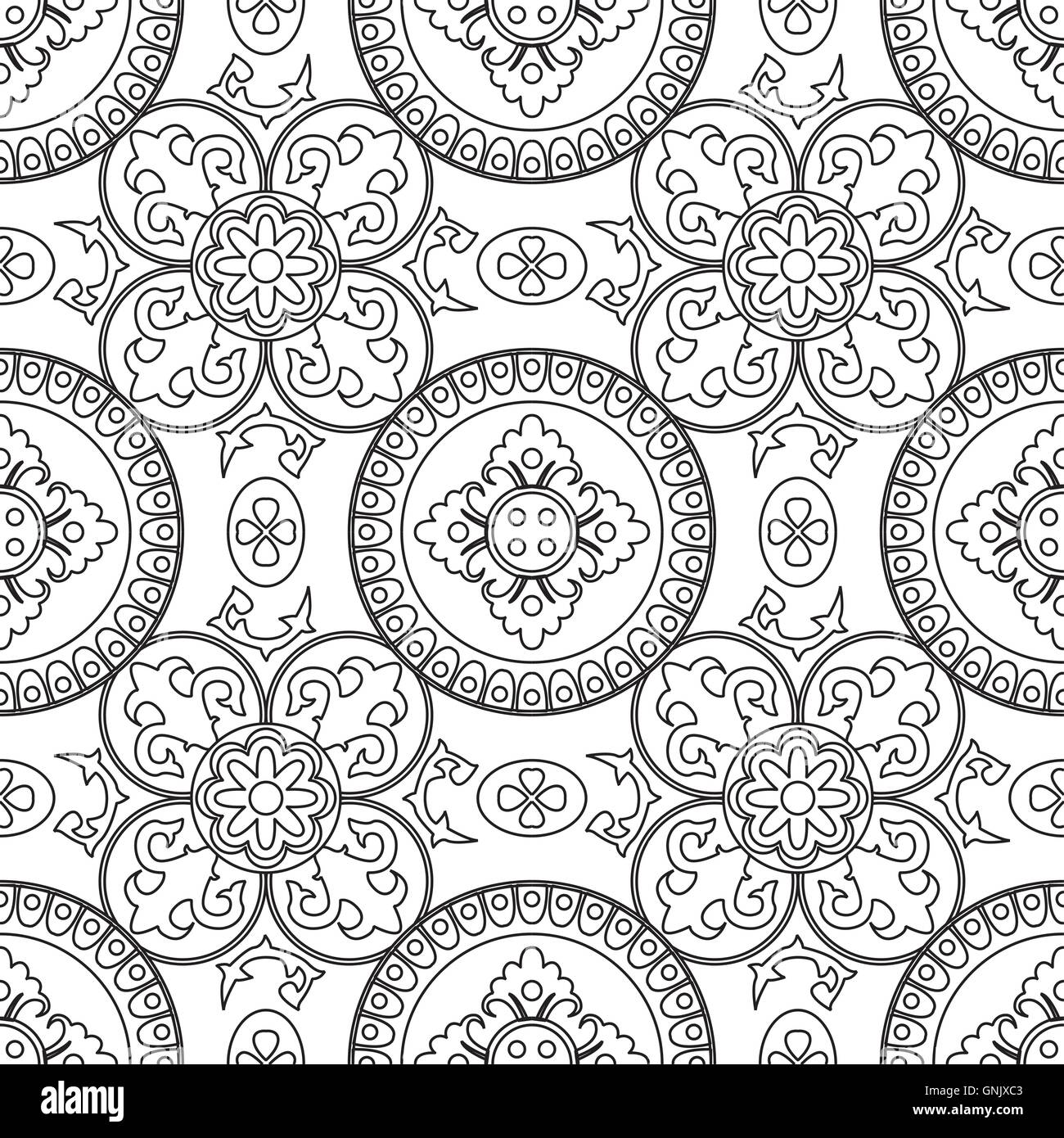 Black and white vector seamless pattern background Stock Vector Image ...