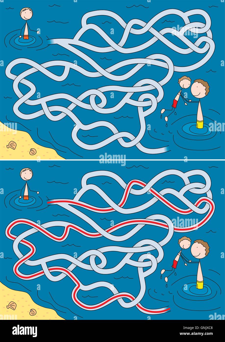 Beach Maze Stock Vector Images - Alamy